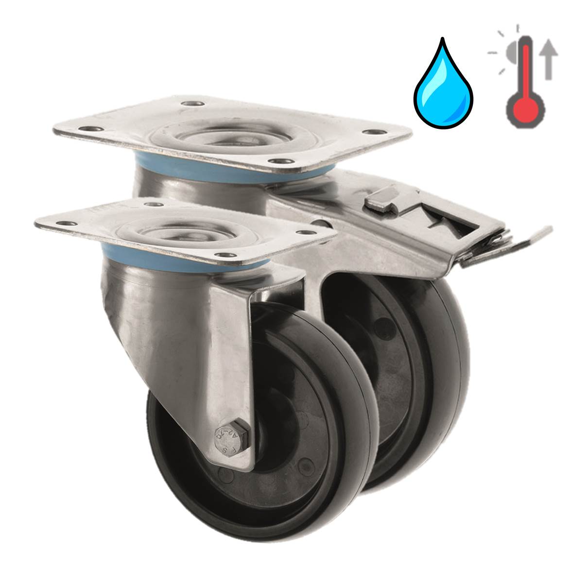 Stainless Steel Castors with a Termotex High Temperature Wheel and ...