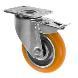 125mm Ergonomic Braked Caster with Apex Polyurethane Wheel | Ross ...