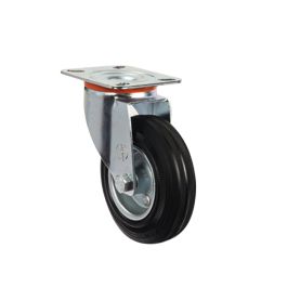 150mm Pressed Steel Castors with Rubber Wheel Castors, Trolley Wheels ...