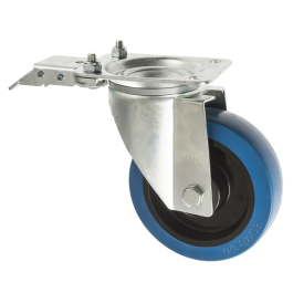 160mm Blue Rubber Non Marking Castors with Directional Lock | Ross ...