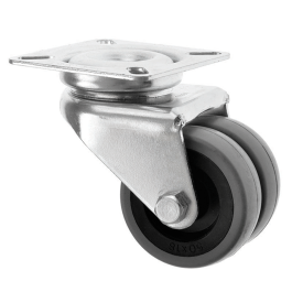 75mm Twin Wheel Grey Rubber Castor | Ross Castors Castors, Trolley ...