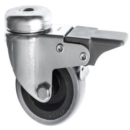 60mm Bolt Hole Castor Grey Rubber Wheel Castors, Trolley Wheels ...