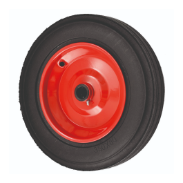 280mm Heavy Duty Solid Rubber Wheel on a Metal Centre with bearings ...