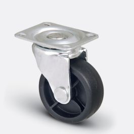 28mm Swivel Zinc Plated Castor Black Nylon Wheel Castors, Trolley ...