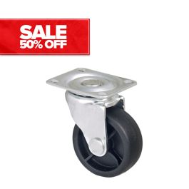 28mm Swivel Zinc Plated Castor Black Nylon Wheel Castors, Trolley ...