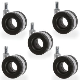 65mm Moebius Chrome Office Chair Wheel with M11 Circlip Set of 5 | Ross ...