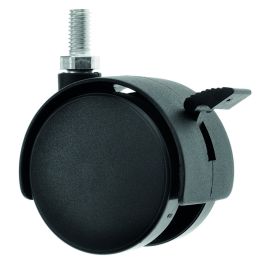 TW 40mm Twin Wheeled Castor with Threaded Stem and Brake Castors ...