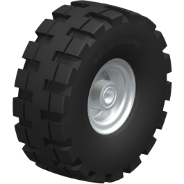 Heavy Duty Aeronautic Rubber Wheel 306mm Load Weight 450kg 25mm Bore ...