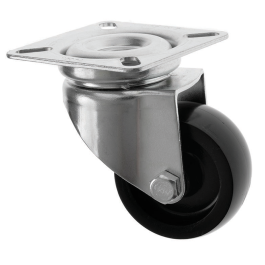 50mm Swivel Castor – Black Plastic Wheel Castors, Trolley Wheels ...