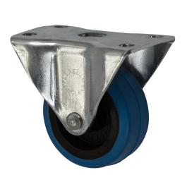 50mm Blue Rubber Fixed Castor – 27kg Castors, Trolley Wheels & Castors ...