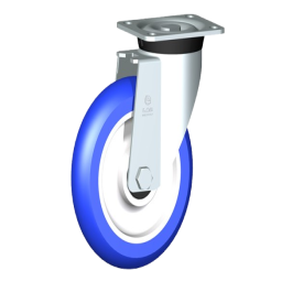LAG 150mm Polyurethane Swivel Castor M40 12mm bolt hole size Castors ...
