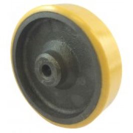 Yellow Polyurethane Wheel 100mm Cast Iron 12mm Plain Bore | Ross ...