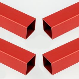 Square Steel Tube Red 3m Length 25x25mm Pack of 4 | Steel Castors ...