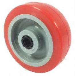 Red Polyurethane Wheel 100mm x 12mm Roller Bearing Castors, Trolley ...