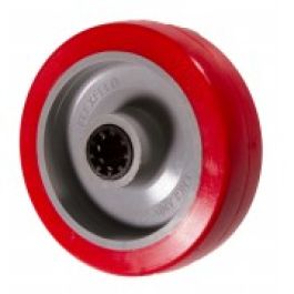 Red Polyurethane Wheel 100mm x 15mm Roller Bearing Castors, Trolley ...