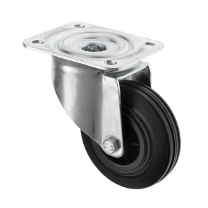100mm Swivel Castors Non Marking Blue Rubber Wheel | Ross Castors ...
