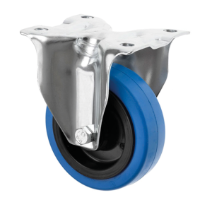 125mm Swivel Braked Castors Blue Rubber Wheel | Ross Castors Castors ...