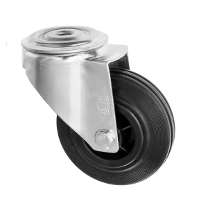 125mm Swivel Bolt Hole Castor Blue Rubber Wheel | Ross Castors Castors ...