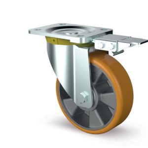 Heavy Duty Castors Directional Lock - 160mm Polyurethane Castor Wheel ...