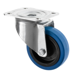 Blue Rubber Castor with Brake 100mm | None Marking Elasticated Rubber ...