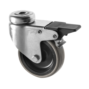 75mm Bolt Hole Castors Grey Rubber Wheel Castors, Trolley Wheels ...