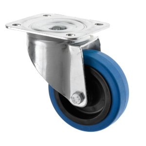 Blue Rubber Castor Non Marking with Brake 80mm | Ross Castors Castors ...