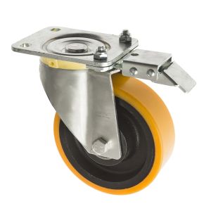 200mm Heavy Duty Directional Lock Castor with Polyurethane Wheel ...