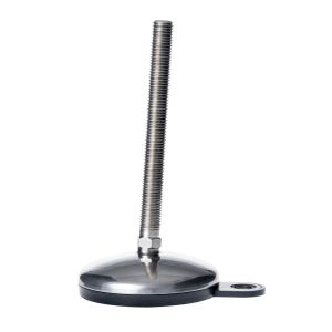 M24 x 250mm Stainless Steel Adjustable Foot with Rubber Core 100mm Dia ...