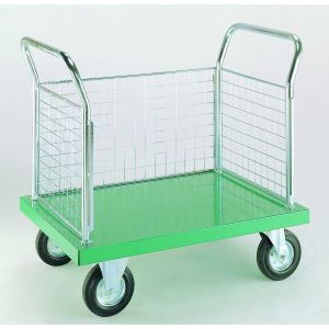 Platform Trolley Triple Sided Mesh Timber Deck 1000 x 600mm Castors ...