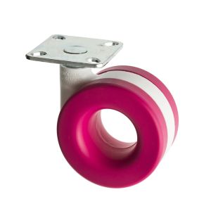 65mm Moebius Pink Furniture Castor Wheel with Plate | Ross Castors ...