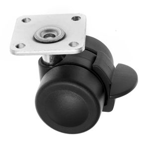 TW 40mm Low Level Twin Rubber Wheel with Plate Castors, Trolley Wheels ...