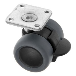 TW 40mm Low Level Twin Rubber Wheel with Plate Castors, Trolley Wheels ...