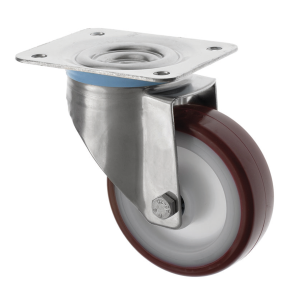 100mm Swivel Stainless Steel Castor Nylon Wheel | Ross Castors Castors ...
