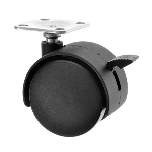 TW 40mm Twin Wheeled Castor with Threaded Stem and Brake Castors ...