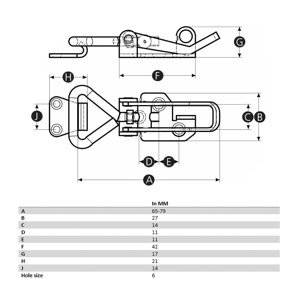 Stainless Steel Adjustable Toggle Latch 65 - 79MM Castors, Trolley ...